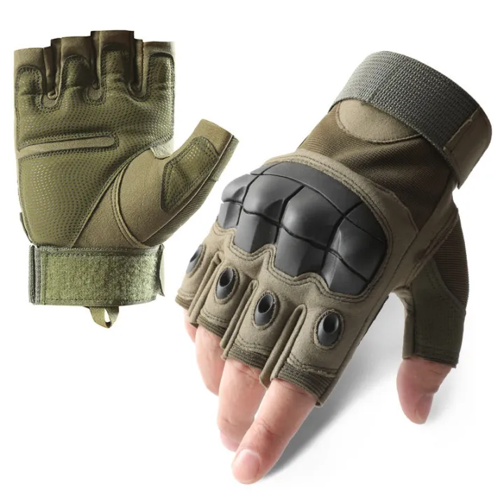 Outdoor Motocross Gloves Hard Knuckle Half finger ATV BMX Rider Bike ...