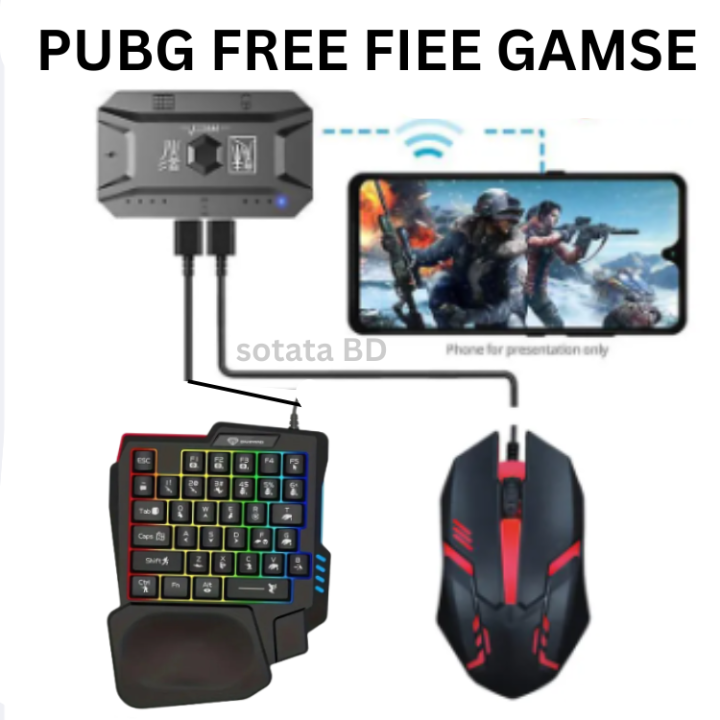 Bluetooth Gaming Keyboard Mouse Converter Combo for Smartphone, play ...