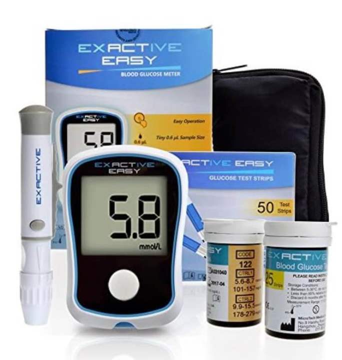 Exactive easy glucometer with 10 free glucostrips complete set | Daraz.lk