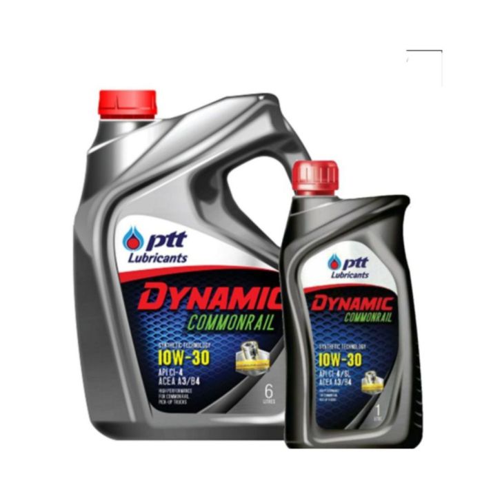 PTT diesel engine oil ဒီဇယ်အင်ဂျင်ဝိုင် dynamic commonrail 10w30(6+1li ...