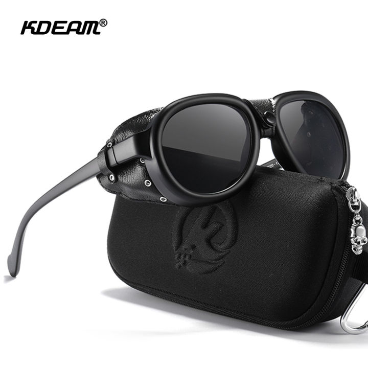 KDEAM Pilot Sunglasses Steampunk Men's Aviatic Polarized Sunglasses ...