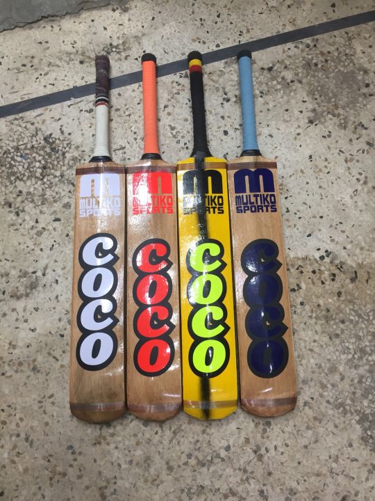 COCO PURE RAWLAKOT WOOD TAPE BALL BAT FULL CANE HANDLE HEAVY BOTTOM BAT ...