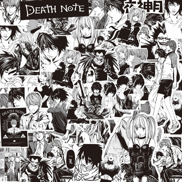 10/30/65pcs Black White Anime DEATH NOTE Stickers Cool Graffiti Decals ...