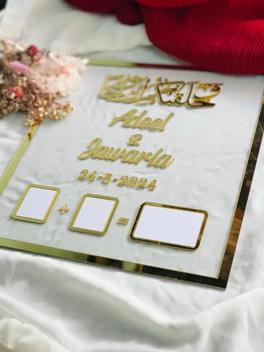Nikah Thumb Board / Customized Frame with Bride And Groom Name & Date ...