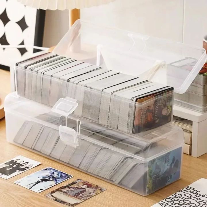 2 Transparent Flip Plastic Storage Boxes, Children's Ultraman Game Card ...