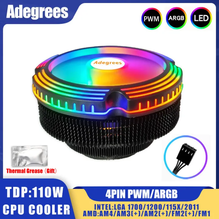 120MM CPU Air Cooler 4PIN PWM Cooling PC Radiator Fan for Intel 2011 ...