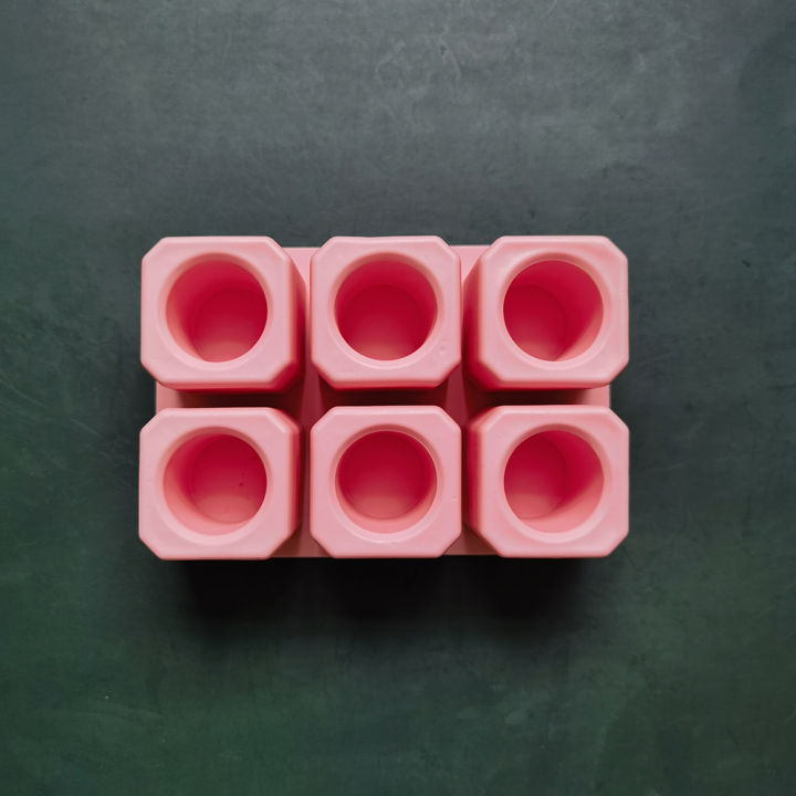 6 Holes Silicone Potting Mold DIY Square Flower Pot Mould Ice Cup ...