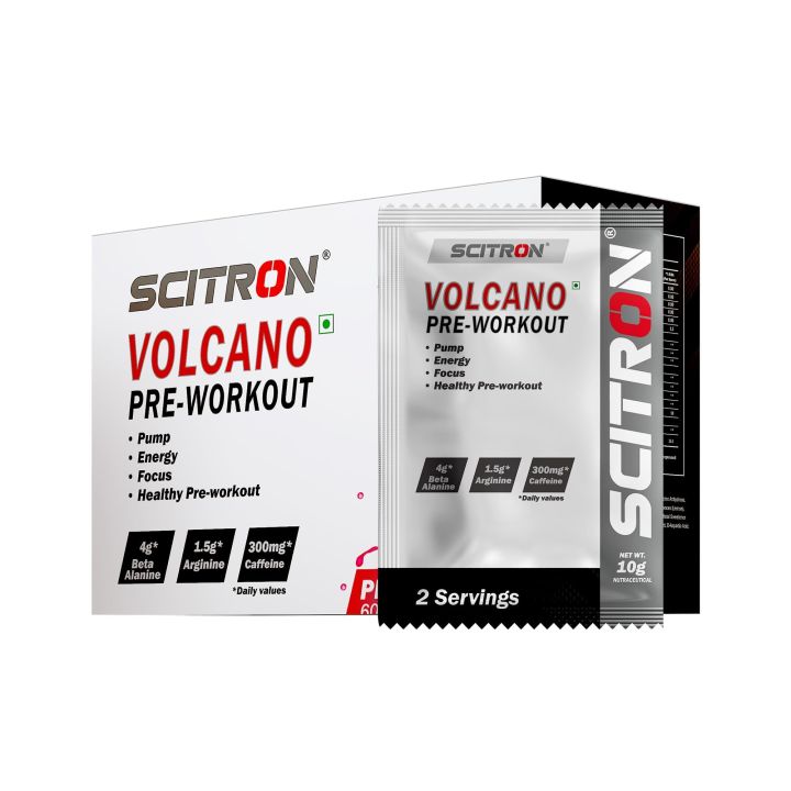 Scitron Volcano Pre Workout (60 Servings, 3.2g Beta Alanine, 1.5g ...