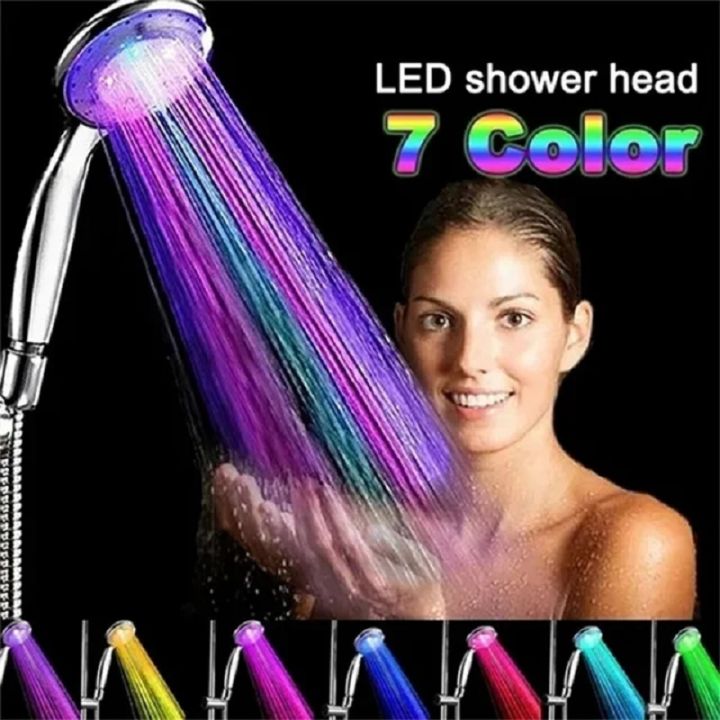 LED 7 Colors Shower Head Automatically Color-Changing LED Shower Light ...