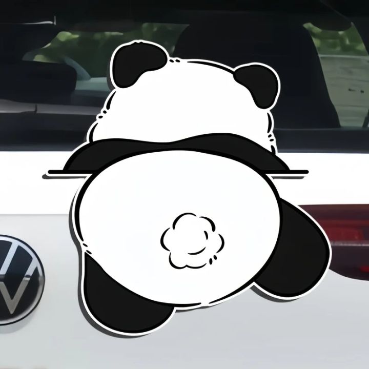 1PC Eye-Catching Panda Rear Sticker - Removable Decorative Decal ...