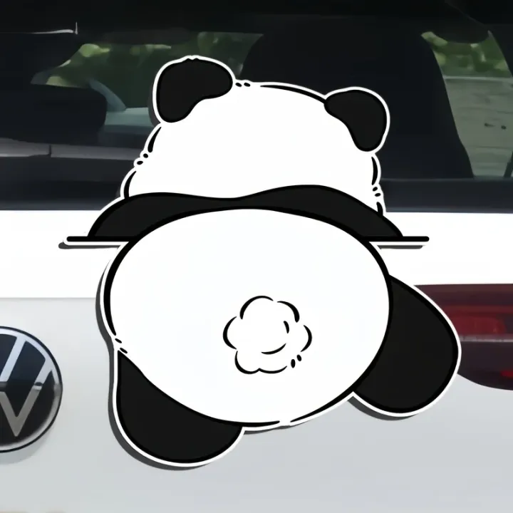 1PC Eye-Catching Panda Rear Sticker - Removable Decorative Decal ...