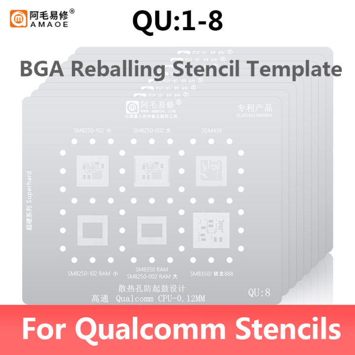 AMAOE QU1-8 BGA Reballing Stencil for Qualcomm MSM SM SDM Snapdragon ...