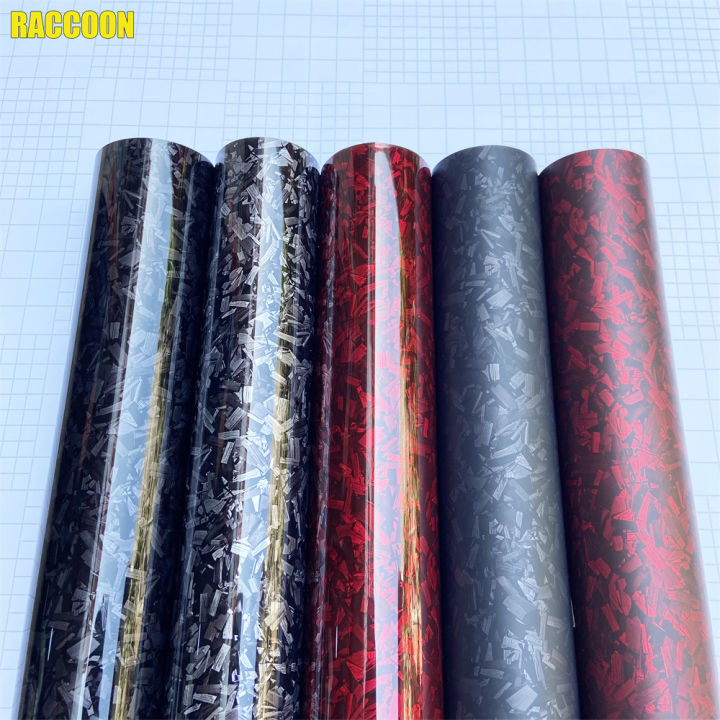 PET Forged Carbon Fiber Red Silver Black Carbon Vinyl Wrap Film Self ...