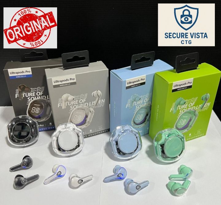 Ultra Pods Pro True Wireless Tranparent Display Headphone's | Daraz.com.bd