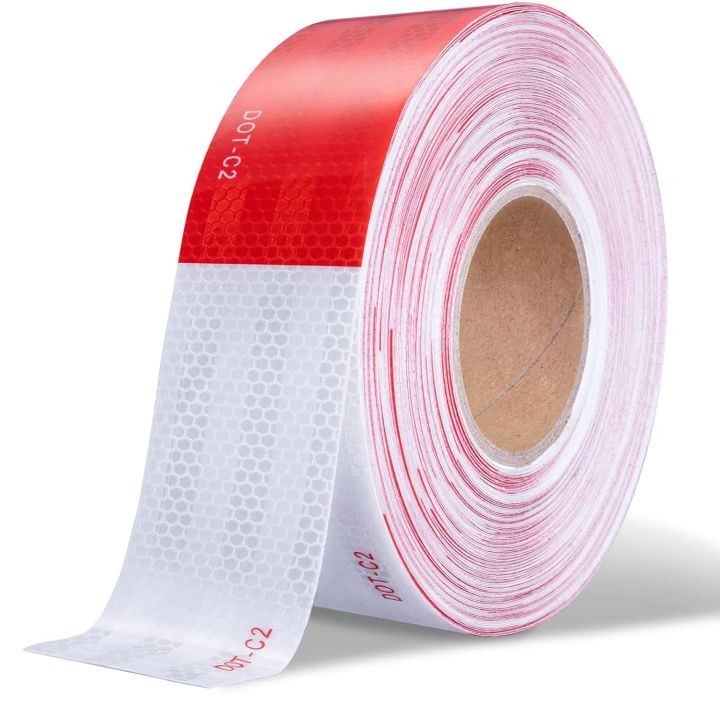 100FTF Spurtar Trailer Reflective Tape, Red & White Dot Road Tape ...