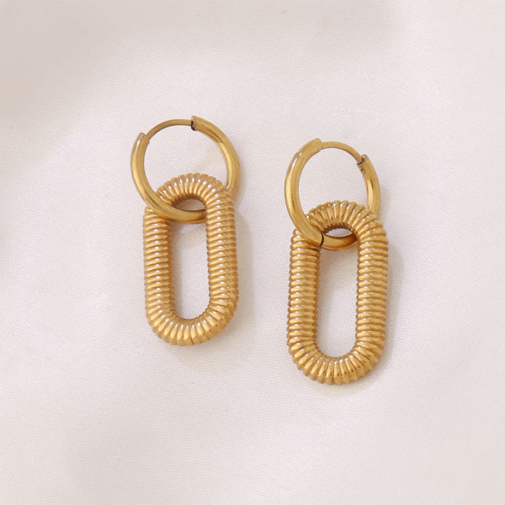 Exaggerated 18K Stainless Steel Chain Link Metal Casting Texture ...