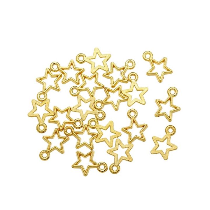 50-100 pcs 12x9mm Mini Small Five-Pointed Stars Charms Antique pendent ...