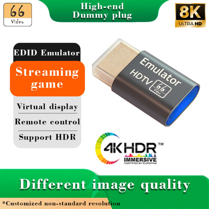 HDMI EDID Emulator Adapter Dummy Plug Virtual display 120/240Hz refresh ...