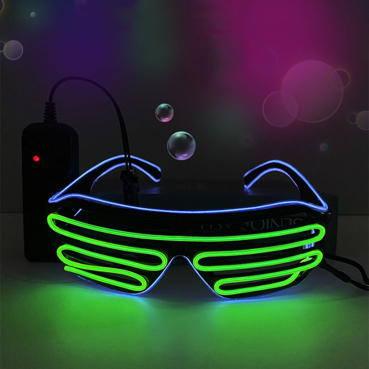 Louver glasses EL luminous glasses cool light props dual color luminous ...