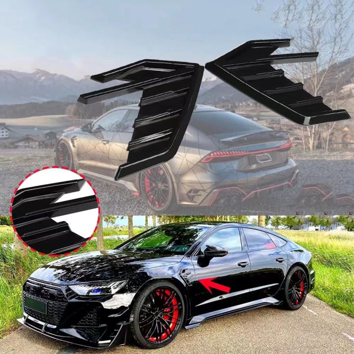 2pcs Universal Car Air Flow Fender Hood Intake Vent Cover Trim Carbon ...