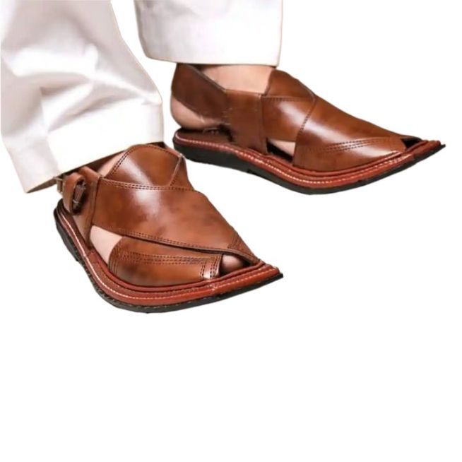 Peshawari Chappal Triple Gair Pure Leather Double Shade PC-002 model ...