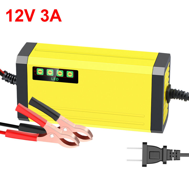 LED Display 12V 2A Moto Truck Battery Charger Wet Dry Lead Acid Battery ...