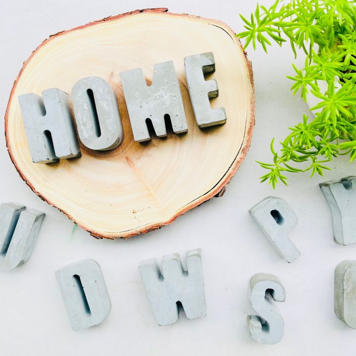 3D Concrete Decorative English Alphabet Letters Molded Handmade Cement ...