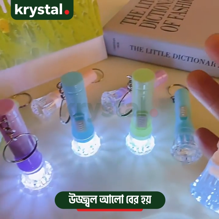 【Krystal】 Mini LED Flashlight Keychain for Kids | Cute Toy Torch Light ...