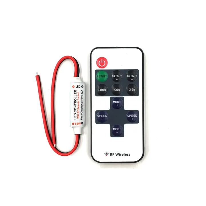 DC5-24V Mini 11Keys RF Wireless Led Remote Controller Led Dimmer Controller For Single Color ...