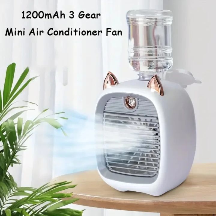 USB Charging Mini Air Conditioning Fan Electric Fan Desktop Spray ...