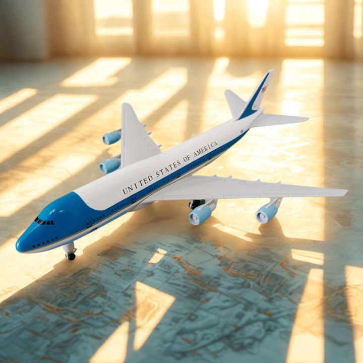Air Force one 1:400 Die-cast Metal Airplane Model with Stand 747 Alloy ...