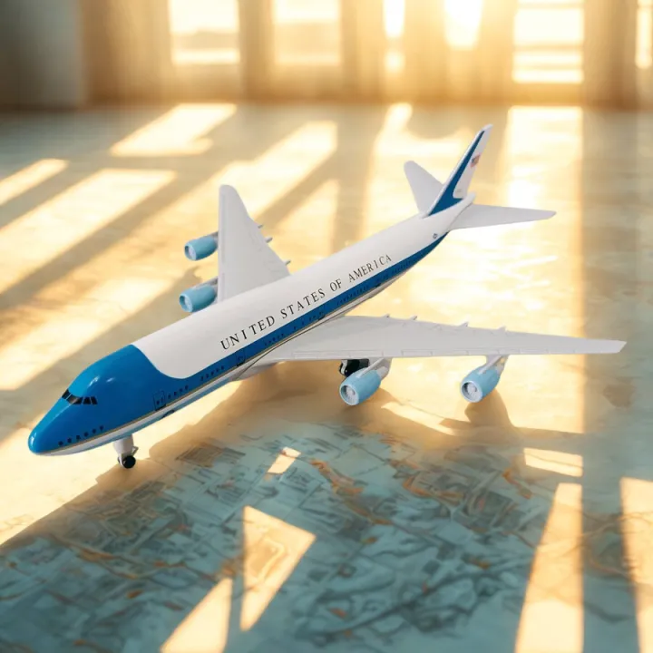 Air Force one 1:400 Die-cast Metal Airplane Model with Stand 747 Alloy ...