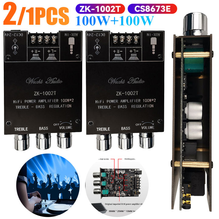 ZK-1002T CS8673E Bluetooth 5.0 HIFI 2.0 Channel Power Audio Stereo ...