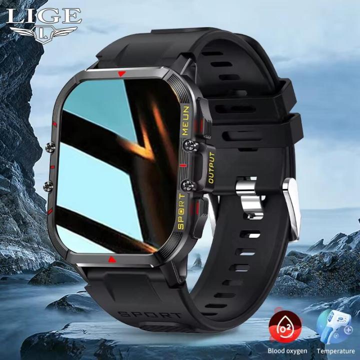 LIGE Man Smart Watch Dual Mode Outdoor Sport Bracelet 5.2 Bluetooth ...