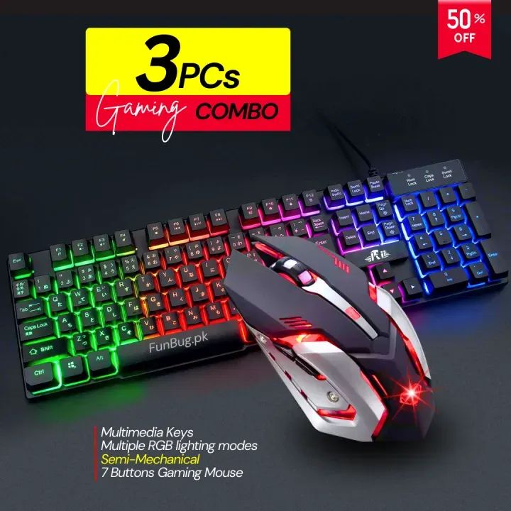 【TOP-RATED】 Metal Gaming Keyboard RGB with Mechanical Feeling - Wired ...