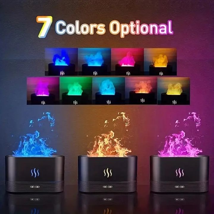 Flame Air Humidifier, Essential Oil Diffuser with Simulation Flame ...