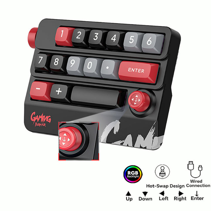 Rocker Knob Programming Macro Custom Keyboard RGB Backlight Wired ...