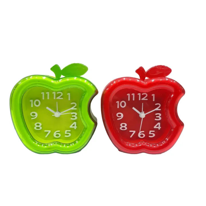 Table Clock | Side Table Apple Shape Clock with Alarm | Daraz.pk