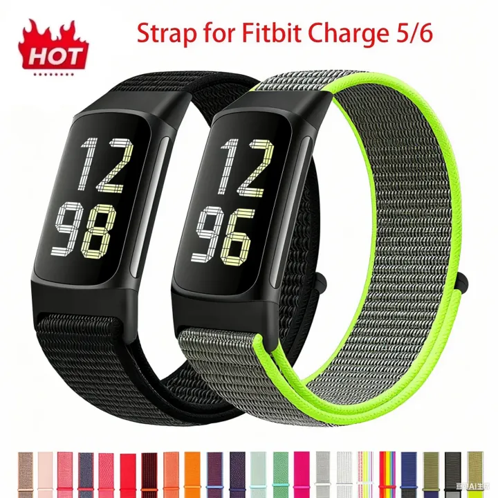 Nylon Strap for Fitbit Charge 6 5 Smart Watch Sports Nylon Weave Loop ...
