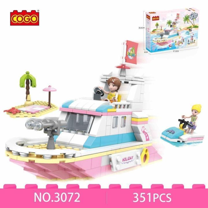 COGO Girls 351 PCS Beach Girl Holiday Cruise Ship Children Lego Bricks ...