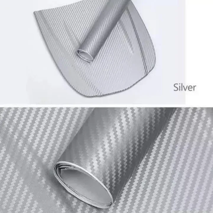 12 x 36 inches silver sticker 3d Carbon Fiber sticker paper 3D Vinyl ...