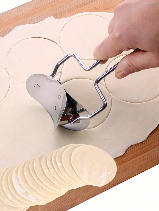 Stainless Steel Pastry Rolling Cutter Round Dough Blade Roller Dumpling