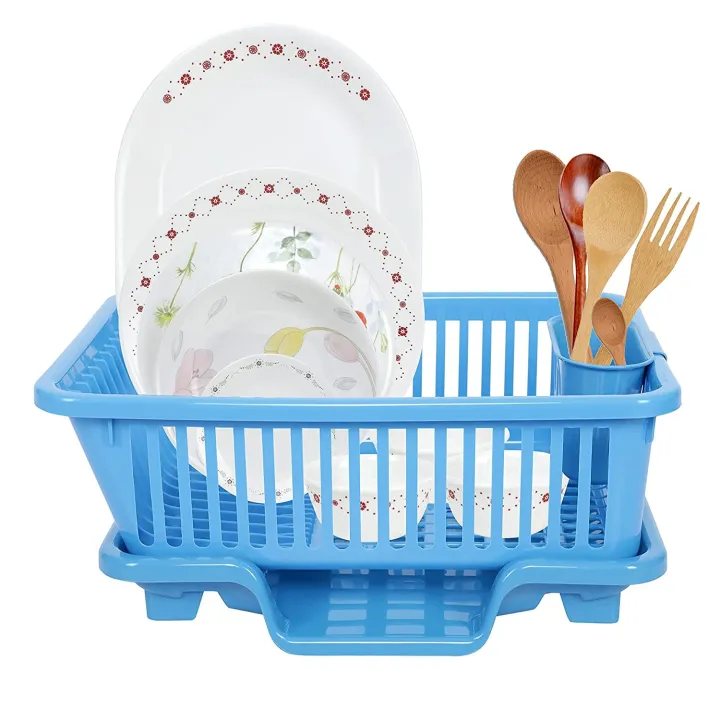 Fancy Plate Rack 3-in-1 Durable Plastic Kitchen Sink Dish Rack ...