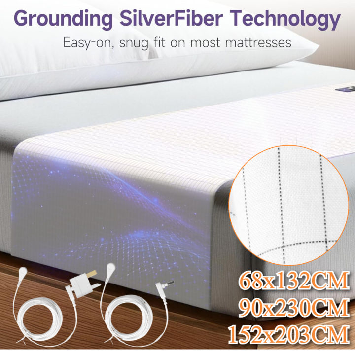 Grounding Bed Sheet Grounding Mat Earthing with 10%Silver Fiber & 90% ...