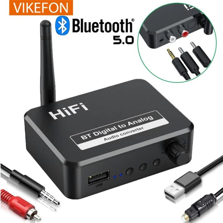 VIKEFON Analog Audio DAC Converter Adapter Digital SPDIF Optical ...