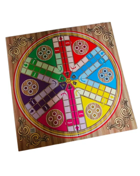 Double sided flodable ludo game for 6 & 4 players with free goti pack ...