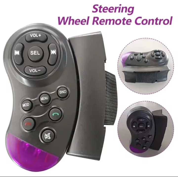 Steering wheel with wireless remote control, 11 buttons, radio, CD, VCD ...