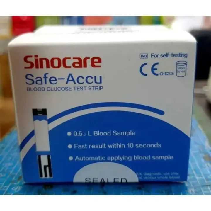 Sinocare Safe accu Test Strips 25 & 50Pcs,Blood Glucose Sugar Test ...