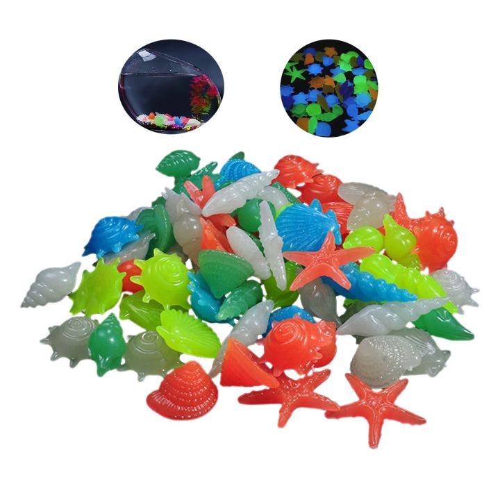 10 Pieces Glow in The Dark -Colorful Luminous Starfish Conch Shell ...