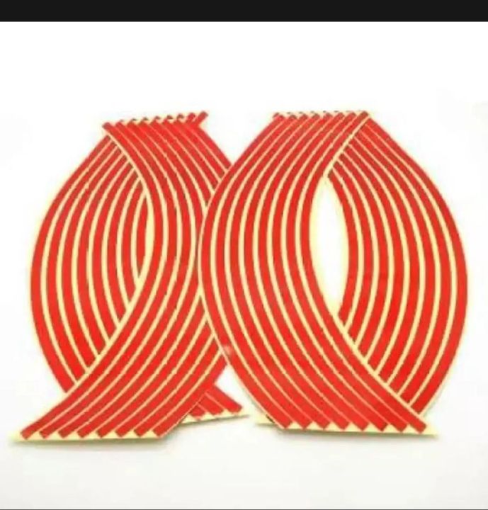 Rim patti pvc sticker for all bikes color yellow/ white / Red / lemon ...